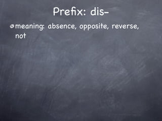 Prefix, Suffix, Base Words | KEY