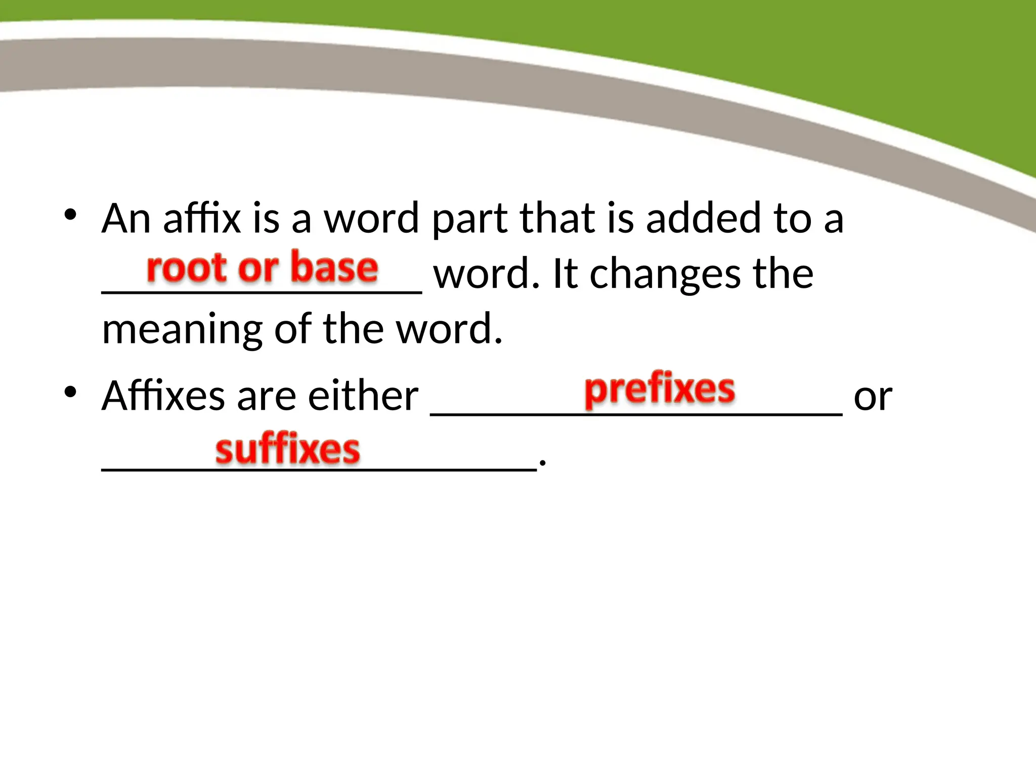 Prefix & Suffix PowerPoint.ppt prefix and suffix | PPT