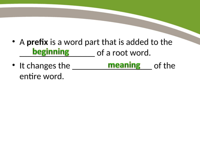 Prefix & Suffix PowerPoint.ppt prefix and suffix | PPT