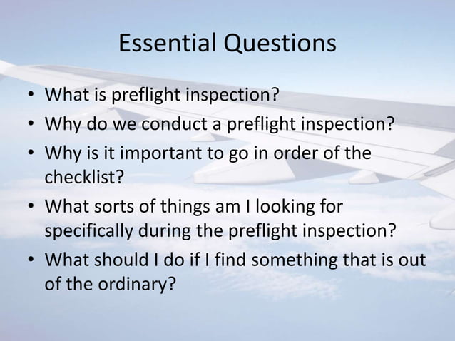 Preflight Inspection (Groups B/D) | PPTX | Air Travel | Travel Type