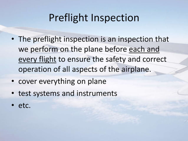 Preflight Inspection (Groups B/D) | PPTX | Air Travel | Travel Type