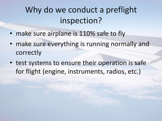 Preflight Inspection (Groups B/D) | PPTX | Air Travel | Travel Type