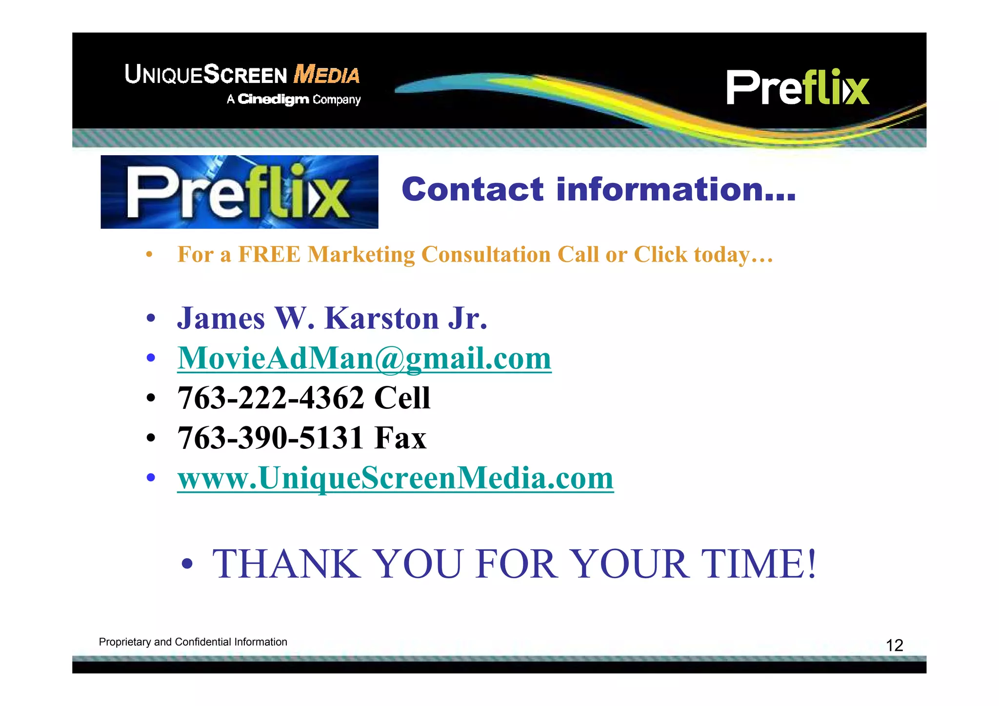 Preflix Cinema Presentaion 10 26 10 | PPT