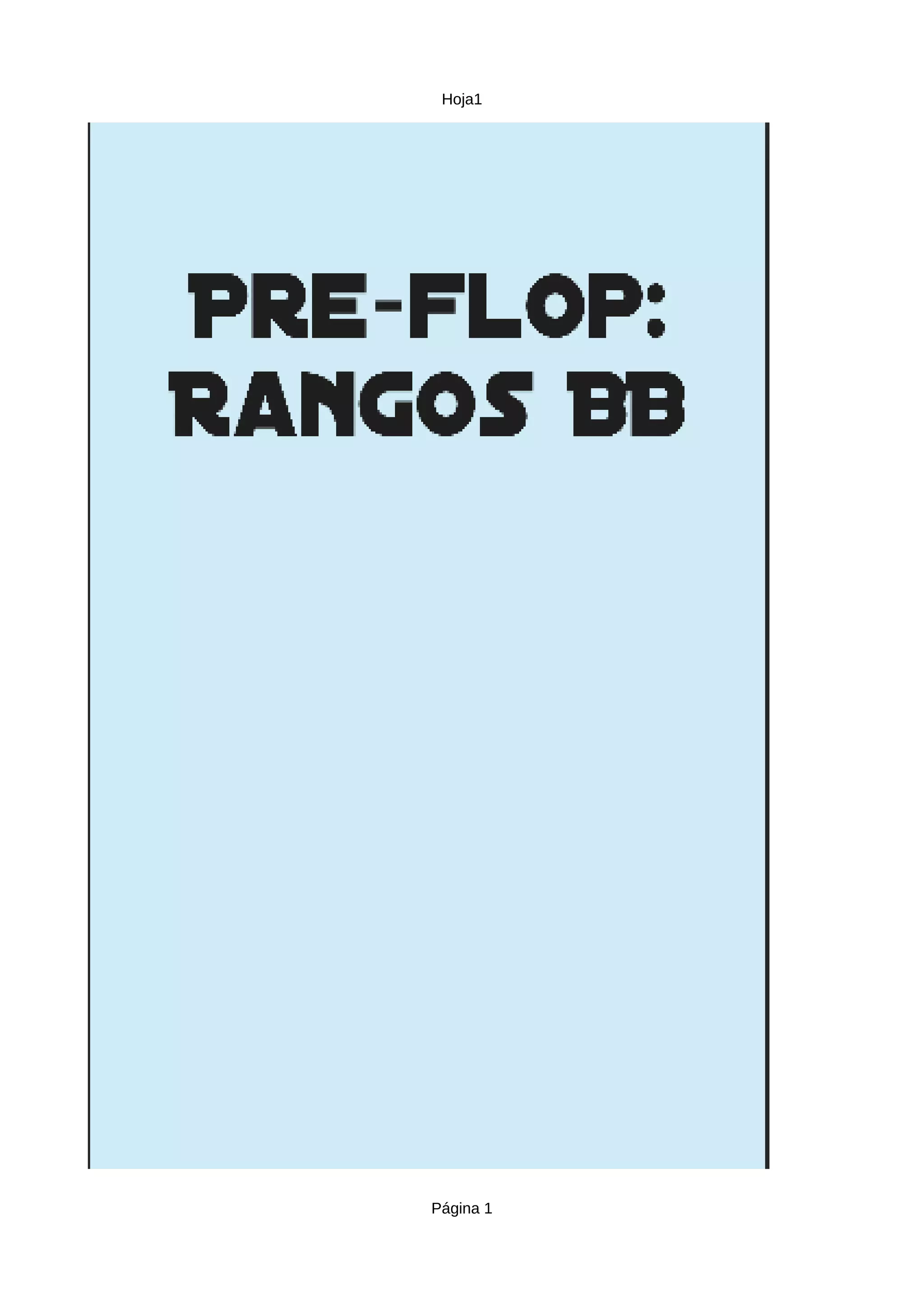 Pre-flop: Rangos BB | PDF