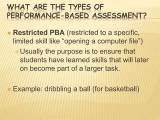 Preformance based assessment | PPTX