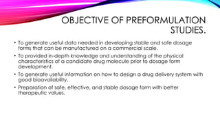 preformulation study during drug development .pptx
