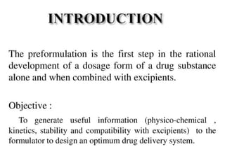 Preformulation -1.- Industrial Pharmacyppt | PPT