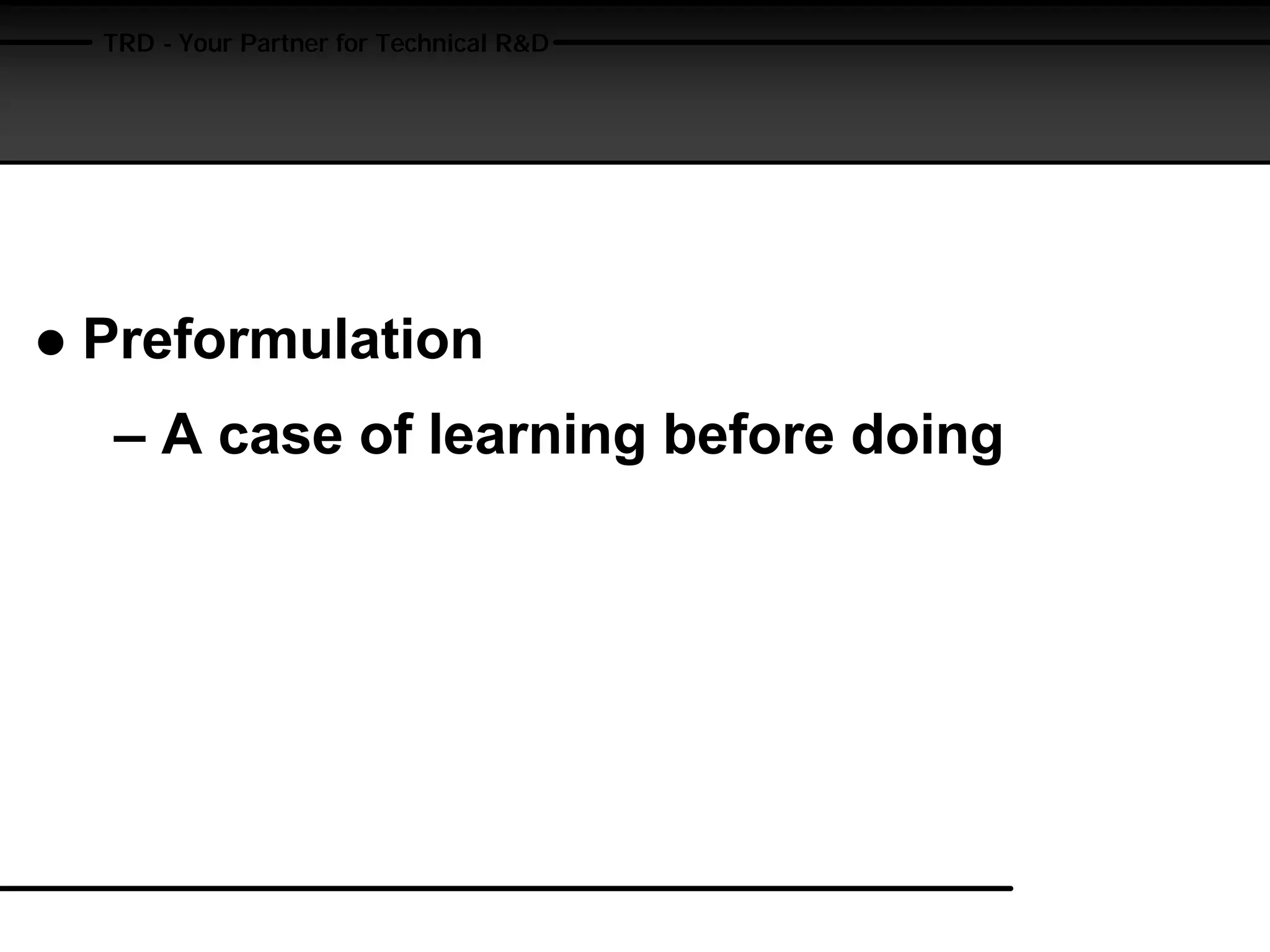 Preformulation | PDF