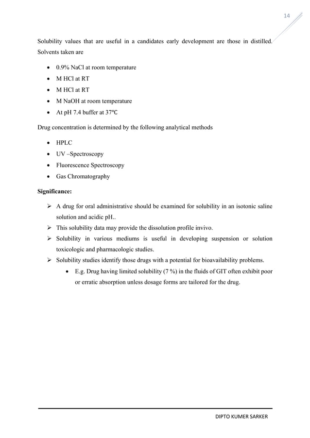 A short note on Preformulation Studies | PDF