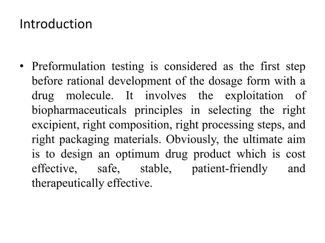 Preformulation and product development | PPTX | Pharmaceutical Drugs ...