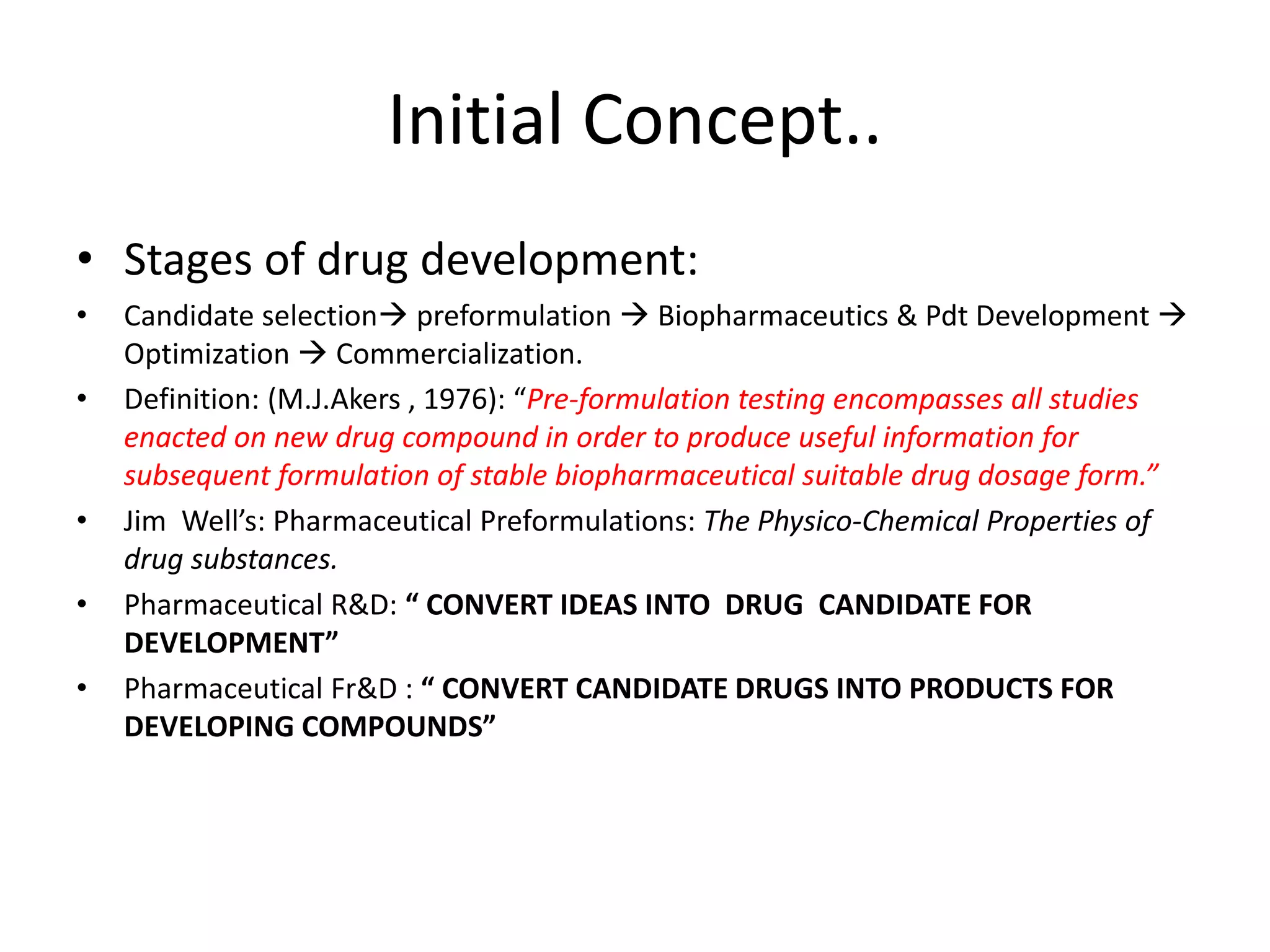 Preformulation a overview of product development | PPTX