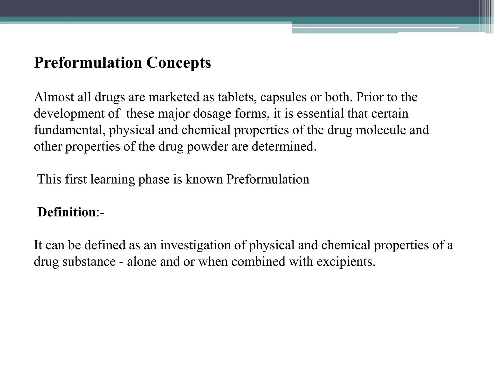 preformulation concepts, drug excipient interactions different methods ...
