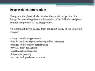 preformulation concepts, drug excipient interactions different methods ...