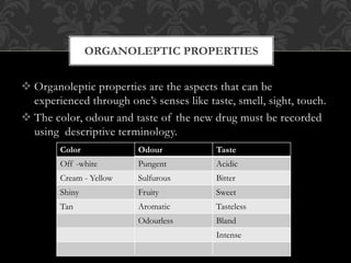 Preformulation introduction and organoleptic properties.pptx