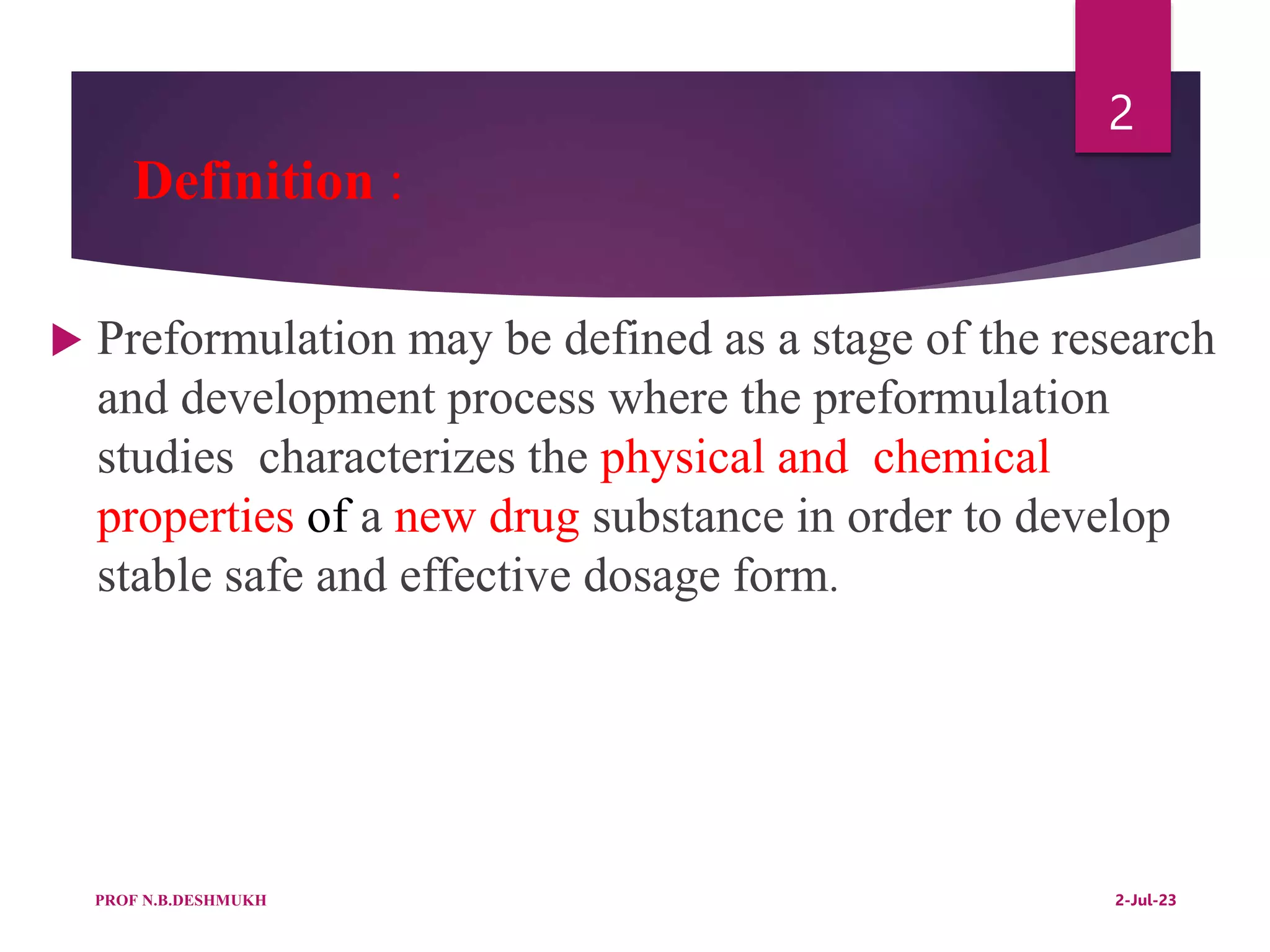 PREFORMULATION | PPTX