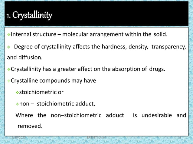 Preformulation part 1- Preformulation- Crystal, Amorphous, Polymorphism ...