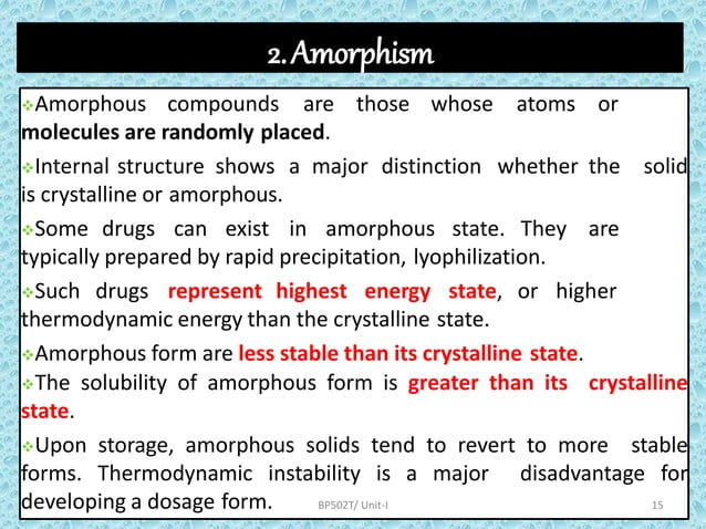 Preformulation part 1- Preformulation- Crystal, Amorphous, Polymorphism ...