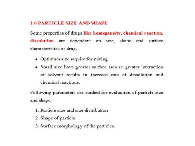 Preformulation part 1 (By Dr. Shruti Rathore) | PPTX | Chemistry | Science