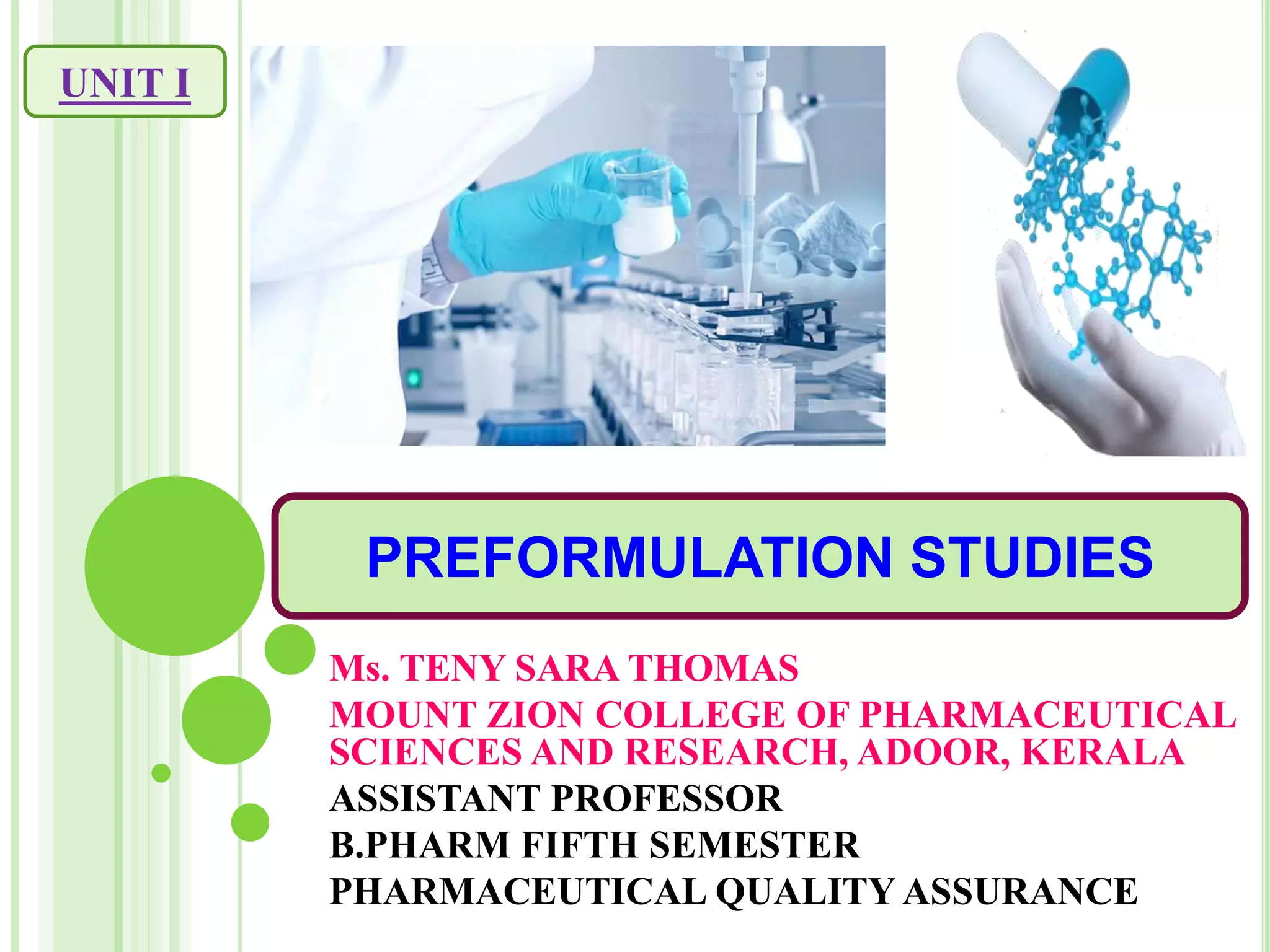 Preformulation Studies | PPTX