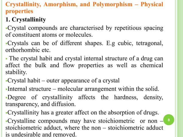 Preformulation Studies | PPTX | Chemistry | Science