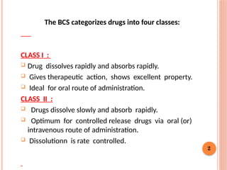 Biopharmaceutical classification system (BCS) of drugs ||Industrial ...