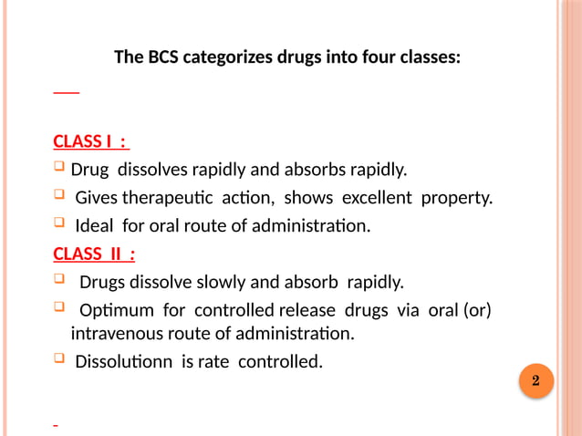 Biopharmaceutical classification system (BCS) of drugs ||Industrial ...