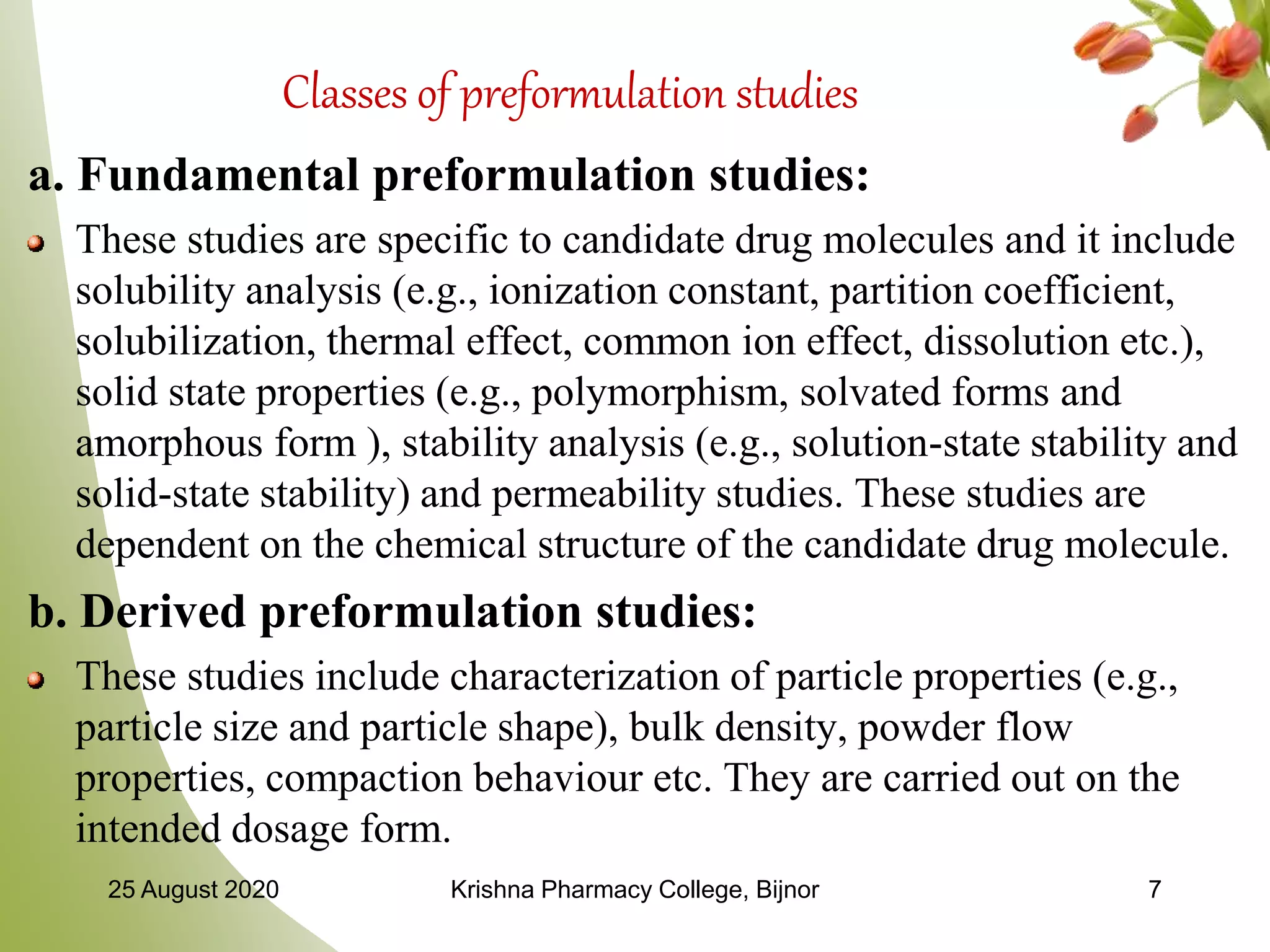 Preformulation studies(unit 1) | PPTX