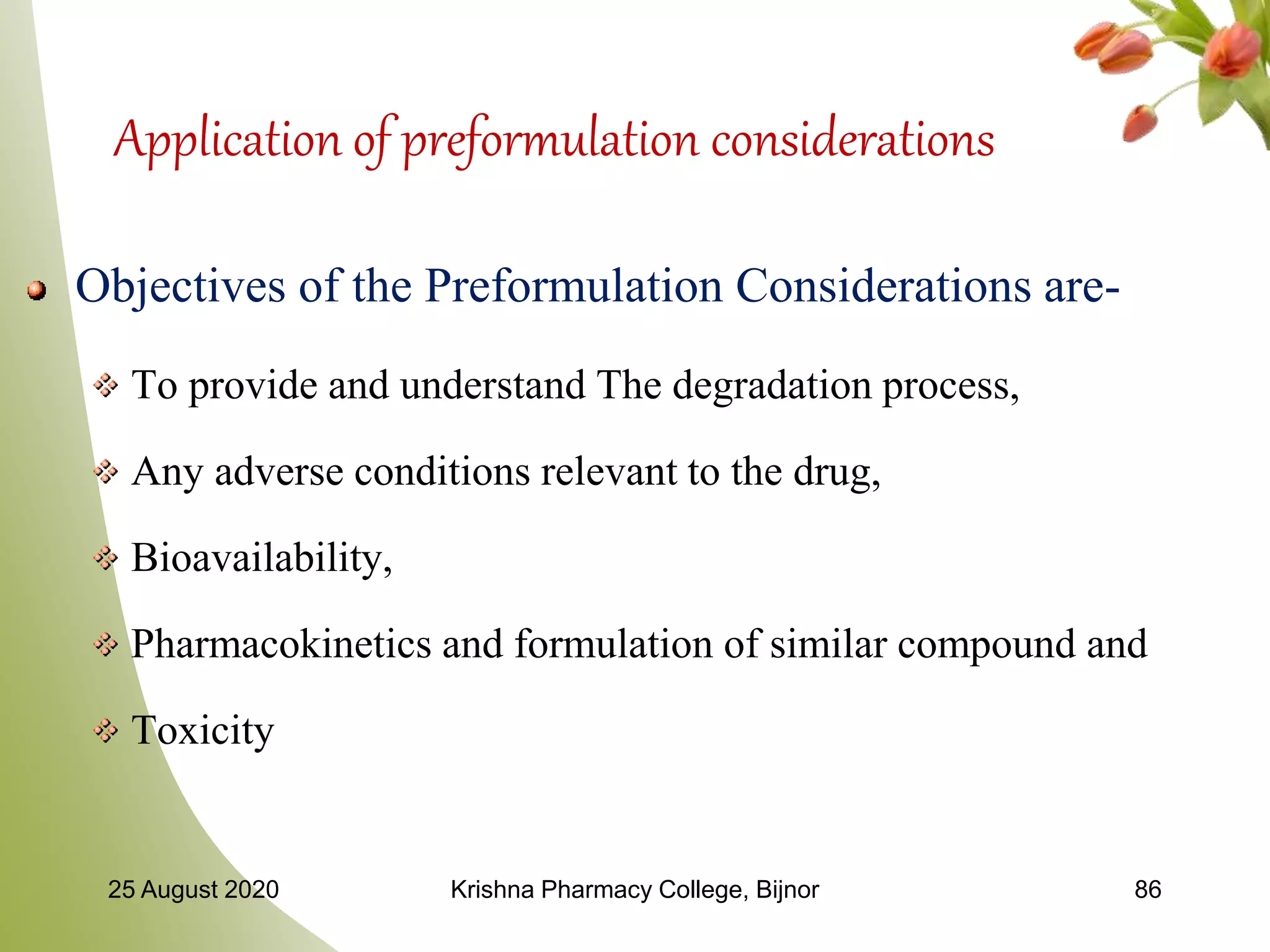 Preformulation studies(unit 1) | PPTX