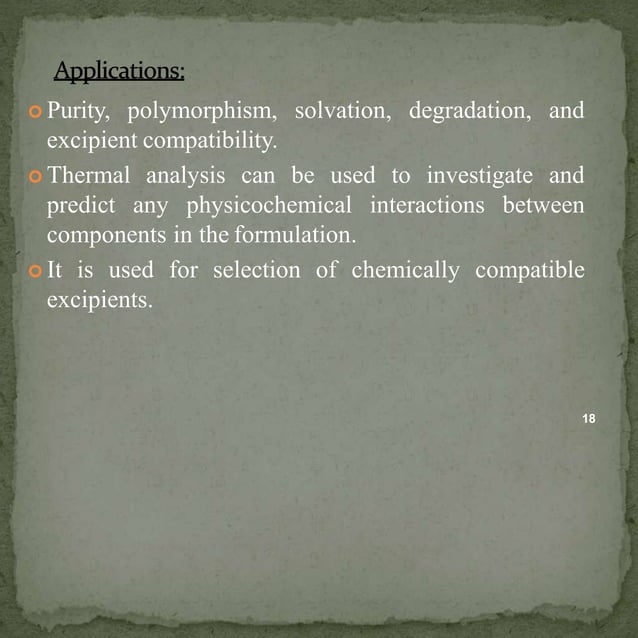 Preformulation study ppt | PPTX | Chemistry | Science