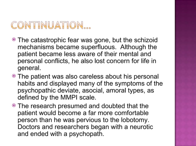 Prefrontal Lobotomy | PPT