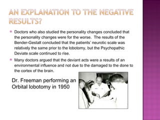 Prefrontal Lobotomy | PPT