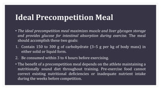 Pre game meal & carbs loading | PPTX