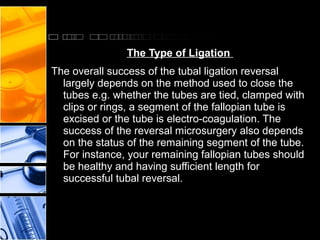 Pregnancy after tubal ligation reversal | PPT