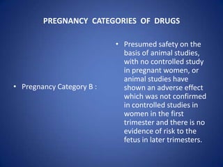 Pregnancy categories of drugs | PPTX