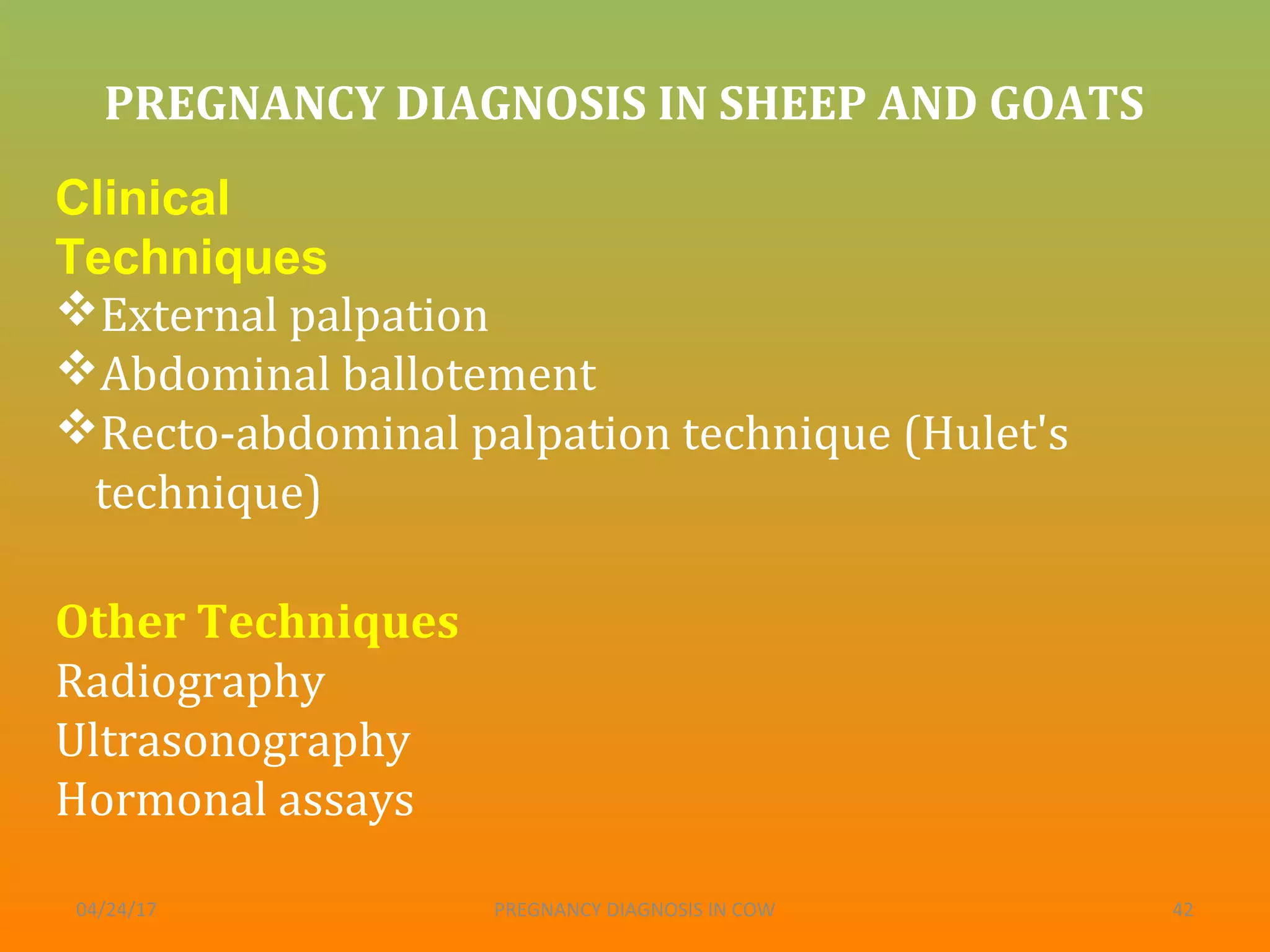 Pregnancy diagnosis in cow lecture 6 | PPT