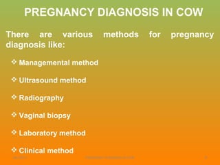 Pregnancy diagnosis in cow lecture 6 | PPT