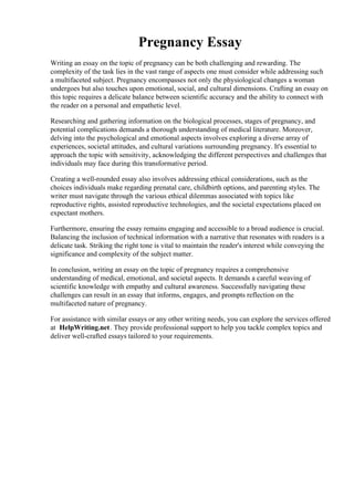 Pregnancy Essay | PDF