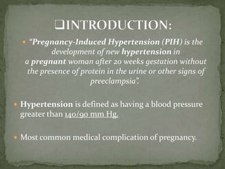 Pregnancy induced hypertension | PPTX