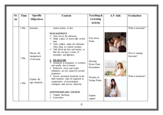 Pregnancy & its management -sign & symptoms in lesson Plan | DOCX