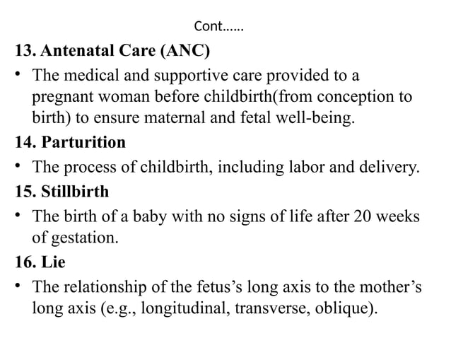 pregnancy related terminology.pptx for midwifery | PPTX