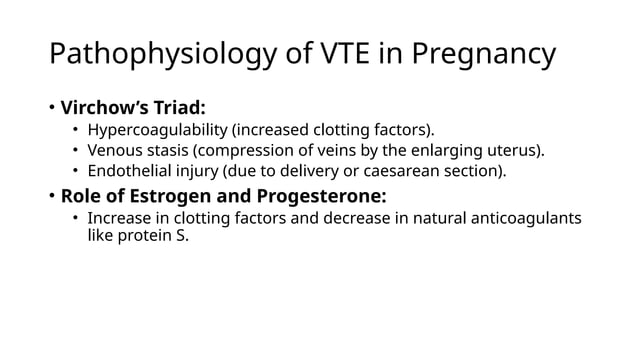 Pregnancy venous thromboembolism basic approach to management | PPT