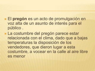 PREGONES 4°GRADO | PPTX