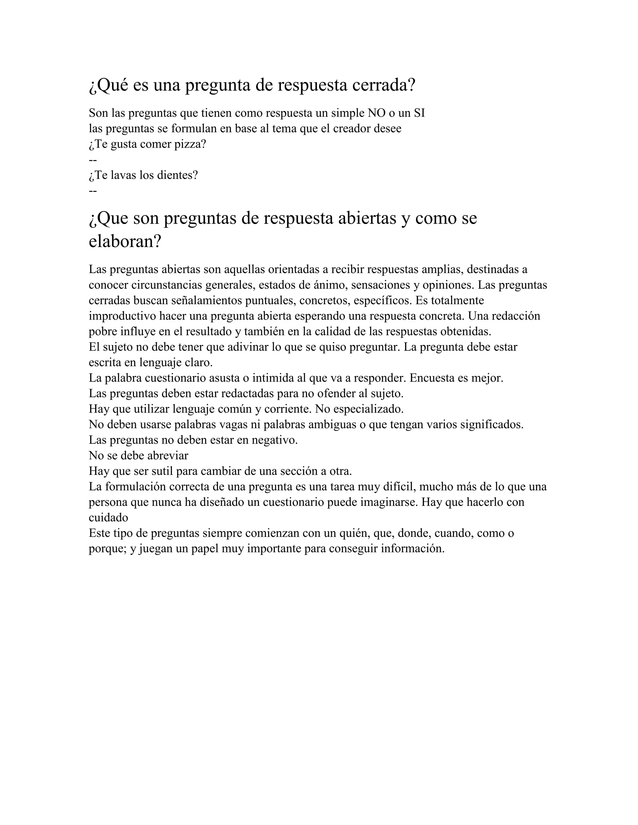 Preguntas cerradas | DOCX