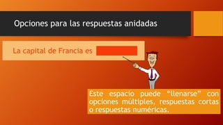 Preguntas con respuestas anidadas en moodle | PPTX