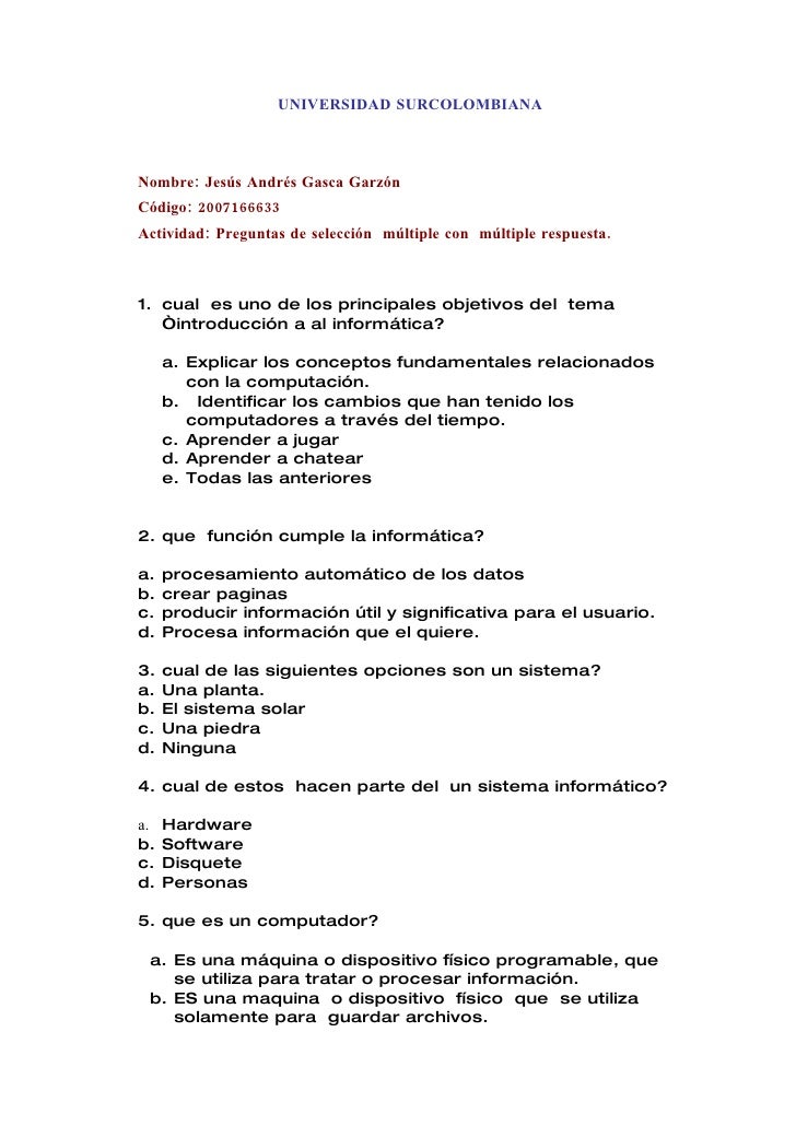 Preguntas con seleccion multiple con multiple respuesta Preguntas con seleccion multiple con multiple respuesta