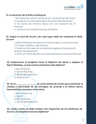 Preguntas tipo examen Scrum Foundation Professional Certificate_SFPC ...
