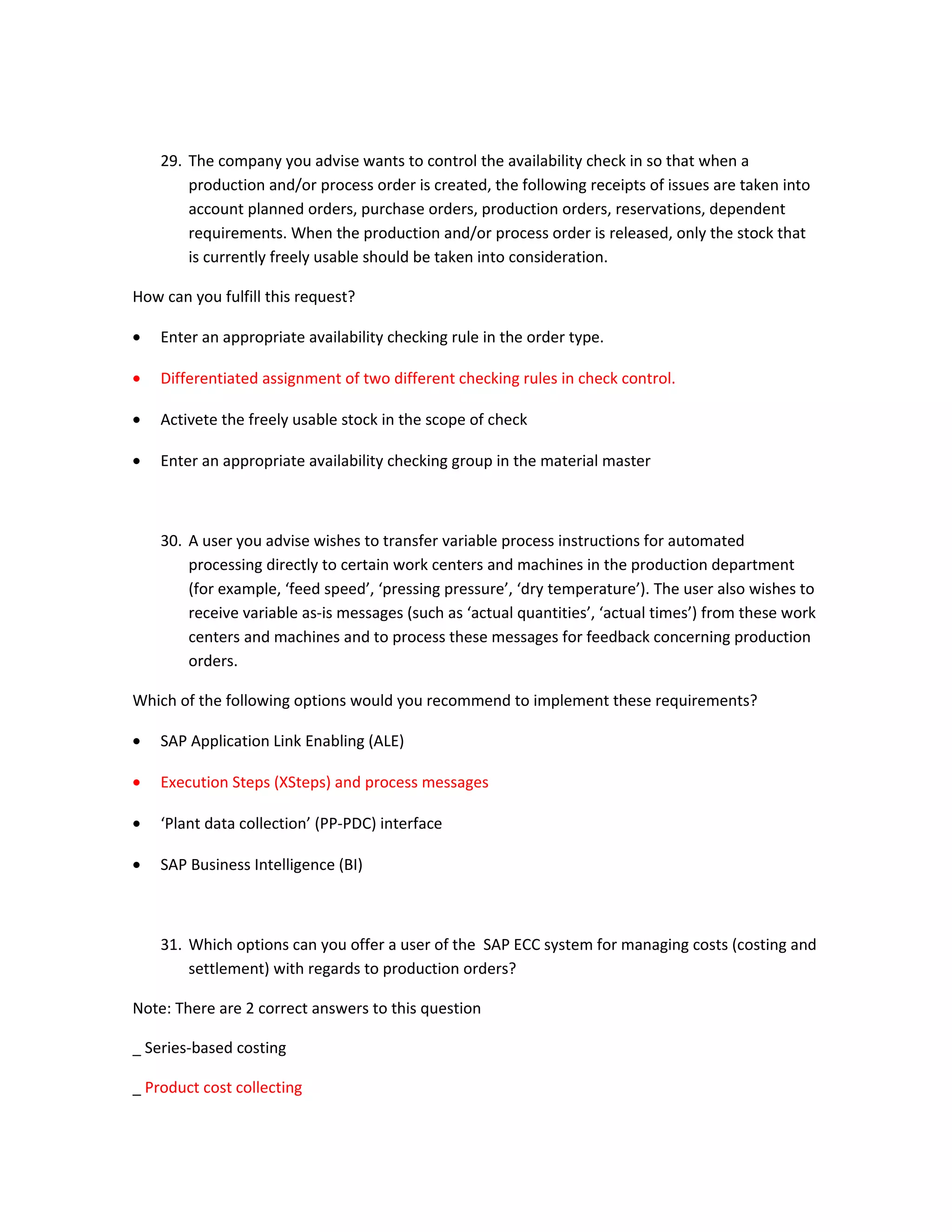 Preguntas y respuestas examen de SAP PP | DOC