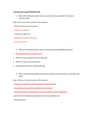 Preguntas y respuestas examen de SAP PP | DOC