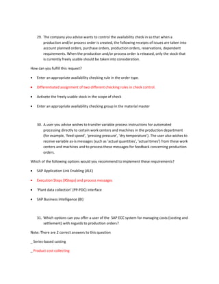 Preguntas y respuestas examen de SAP PP | DOC