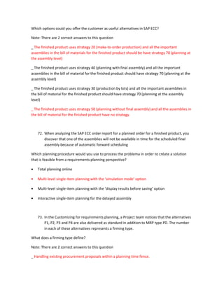 Preguntas y respuestas examen de SAP PP | DOC